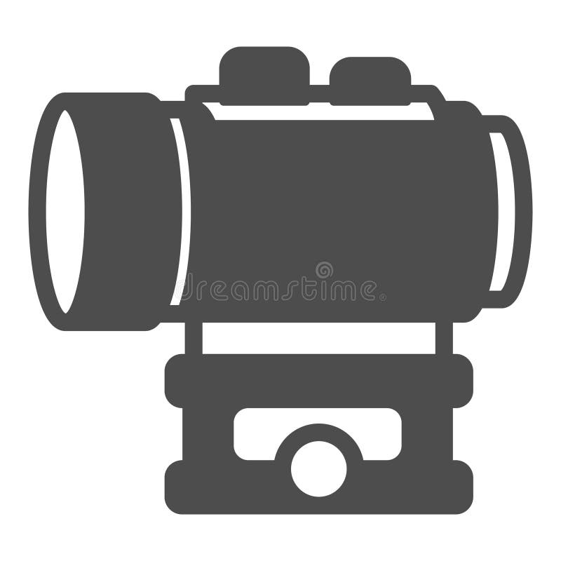 Optical Monocular Solid Icon, Spying and Optics Concept. Vector ...