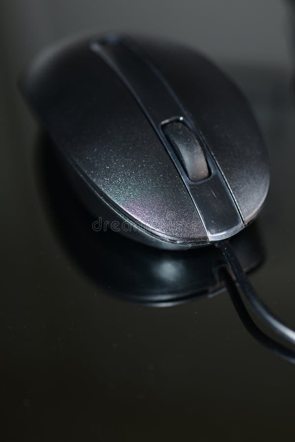 One optical mouse in black stock image. Image of tracking - 196946677