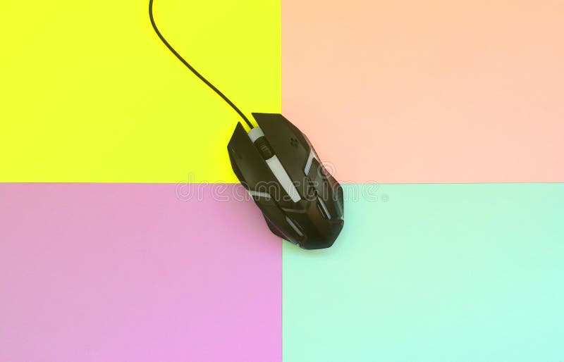Optical Mouse is Located between Areas of Different Colors Stock Image ...
