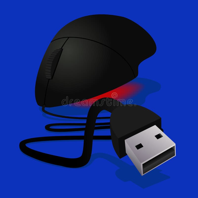 Optical Mouse Usb Black Red Light Stock Illustrations – 5 Optical Mouse ...