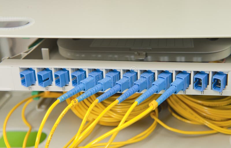 Optical Network Cables and Servers Stock Photo - Image of communication ...