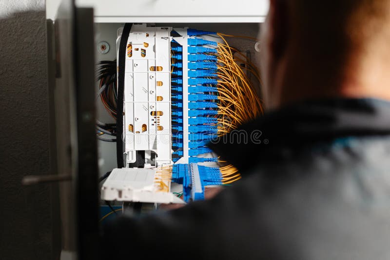 Optical Network Infrastructure: Fiber Optic Cable and Server Stock ...