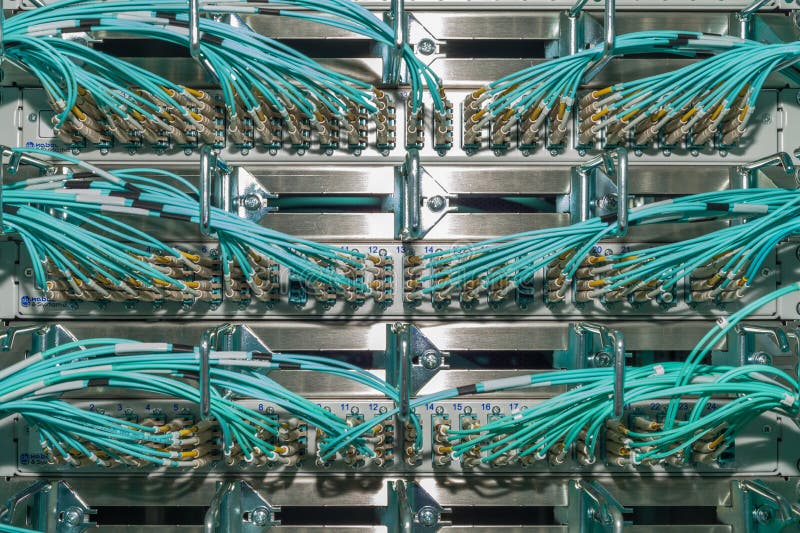 Network Patch Panel in a Data Center Stock Photo - Image of cluster ...