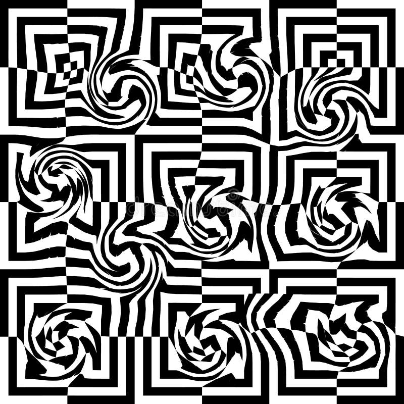 Optical Pattern. Psychedelic Seamless Print Stock Vector - Illustration ...