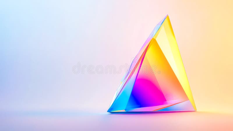 Optical Prism Breaking Light into Colorful Spectrum on Gradient ...