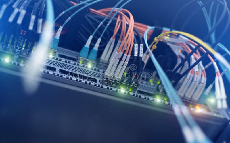 Optical Rack. Big Data Telecommuncation Brodband Stock Image - Image of ...