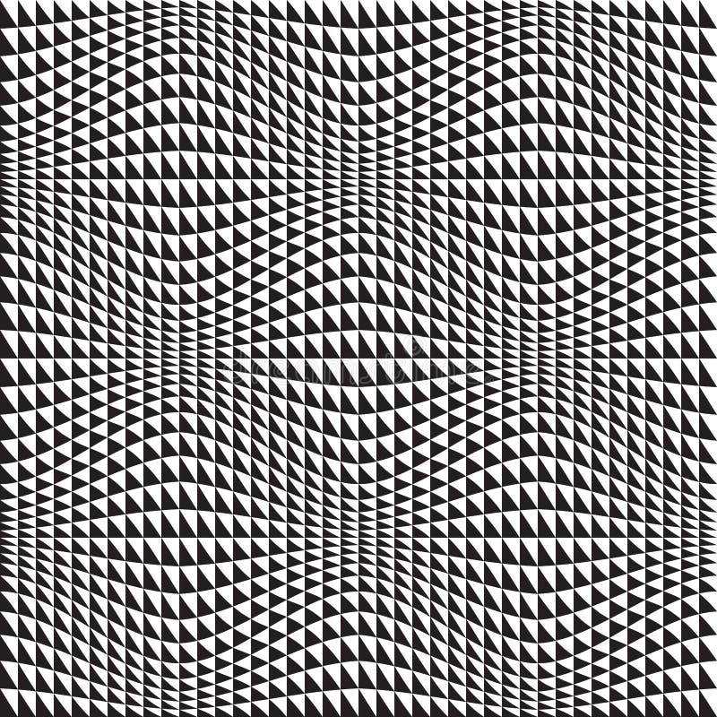 Optical Seamless Pattern of Black and White Distorted Triangles ...