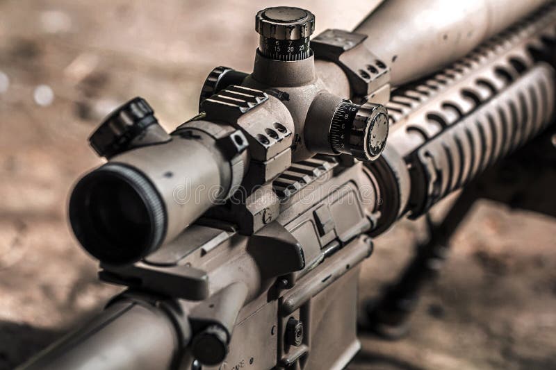 Optical Sight Close-up, the Concept of Hunting, Sight Range Adjustment ...