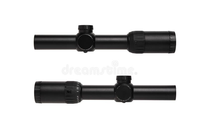 Optical Sight for a Sniper Rifle. Modern Sniper Scope on a White Back ...