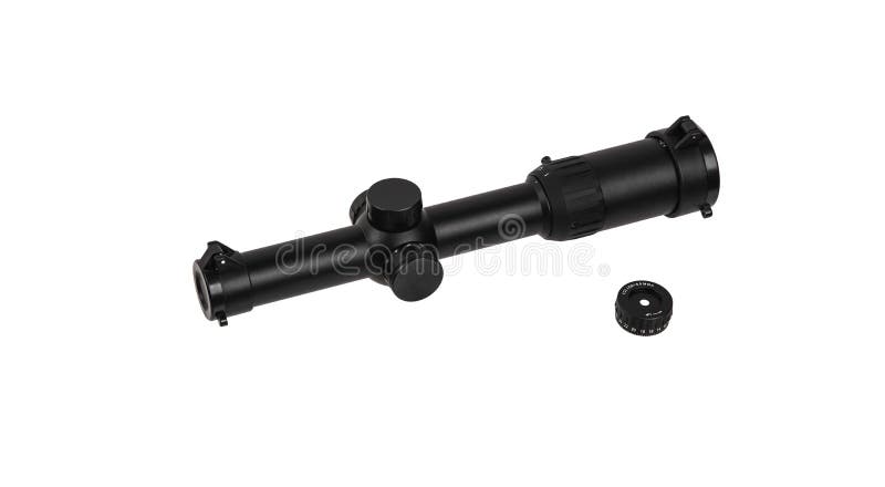 Optical Sight for a Sniper Rifle. Modern Sniper Scope on a White Back ...