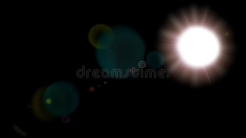 Optical Solar Light Lens Flare Effect Isolated on Black Background ...