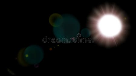 Optical Solar Light Lens Flare Effect Isolated on Black Background ...