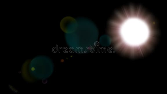 Optical Solar Light Lens Flare Effect Isolated on Black Background ...