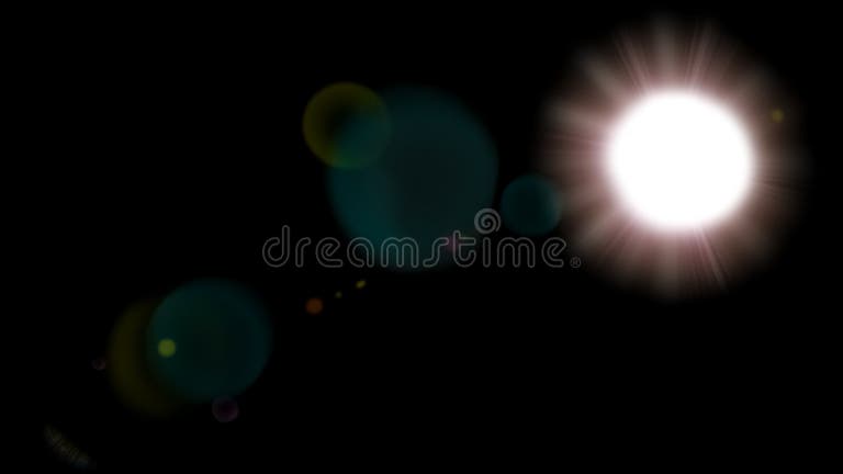 Optical Solar Light Lens Flare Effect Isolated on Black Background ...