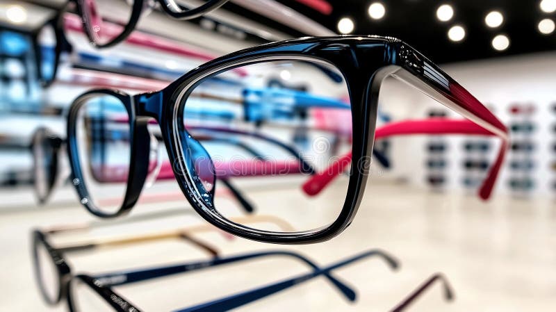 Eyeglasses Displayed in an Optician S Shop, Offering a Variety of ...