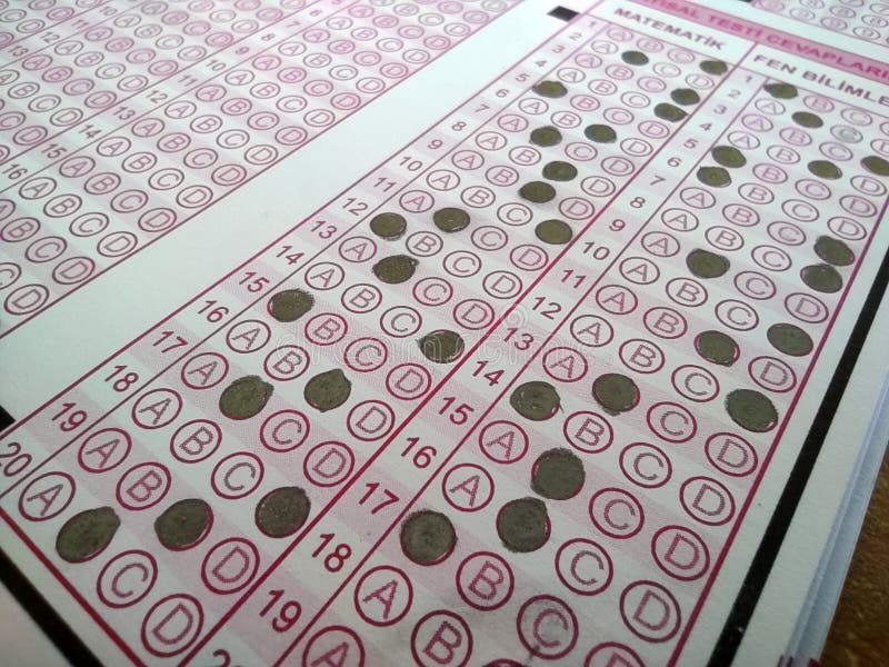 Optical Test Paper with Marking, Optical Paper with a Mark of a Student ...