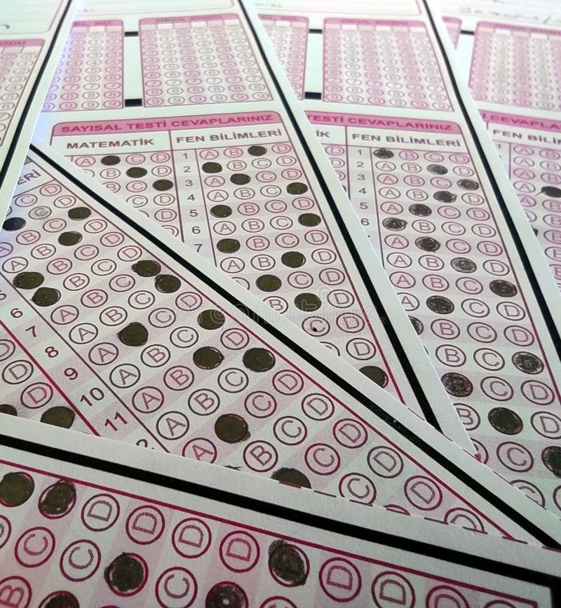 Optical Test Paper with Marking, Optical Paper with a Mark of a Student ...