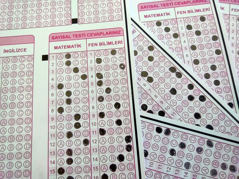 Optical Test Paper with Marking, Optical Paper with a Mark of a Student ...