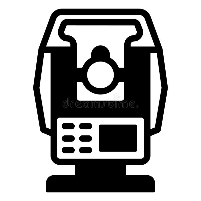 Optical Theodolite Solid Icon, Optical Equipment Concept. Vector ...