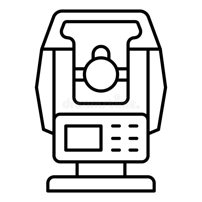 Optical Theodolite Thin Line Icon, Optical Equipment Concept. Vector ...