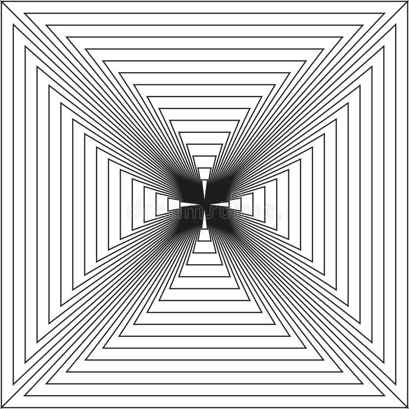 Optical Triangle Grid. Linear Motion Field. Converging Vector Lines. Black Shape Illusion Stock ...
