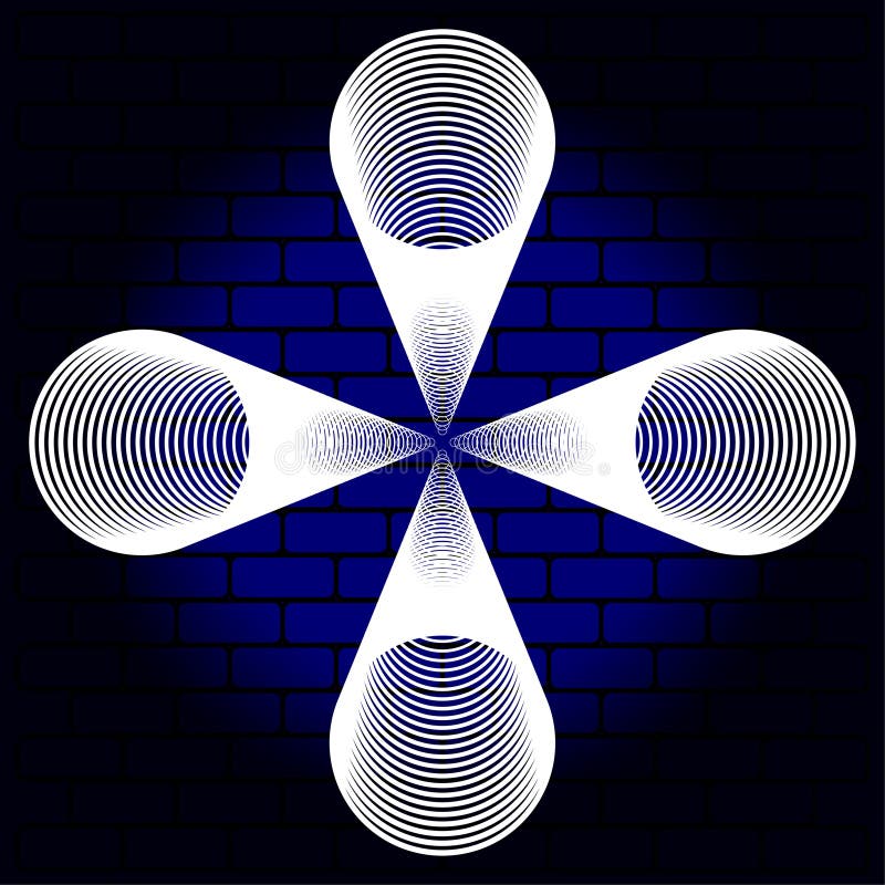 Optical Tunnel Art. Geometric Depth Illusion. Abstract Vortex Shape. Blue Dark Background Stock ...