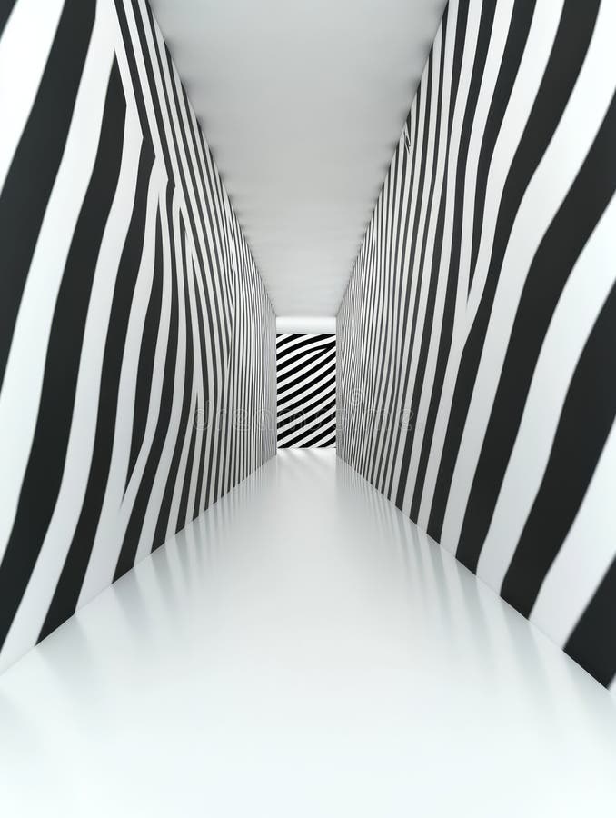Optical Wave Illusion - a Black and White Abstract Image Representing ...