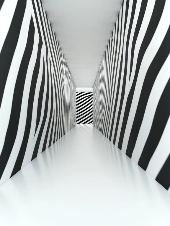 Optical Wave Illusion - a Black and White Abstract Image Representing ...