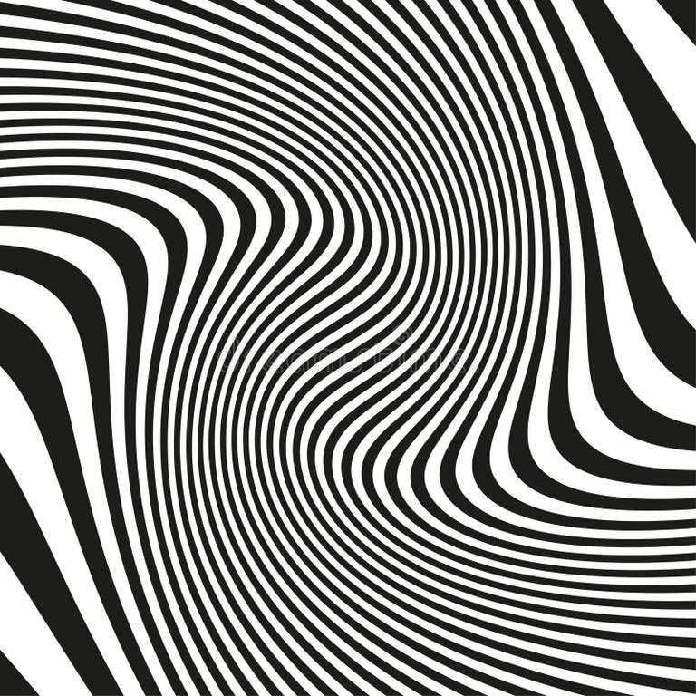 Optical Wave Pattern. Distorted Stripe Effect. Abstract Black Motion ...