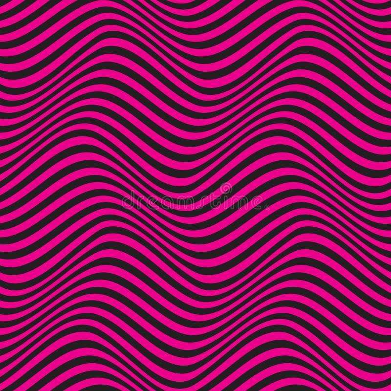Geometric Composition of Pink Horizontal Wavy Stripes on a Black ...