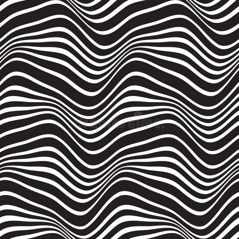 Black and White Horizontal Wavy Lines with Different Thickness ...