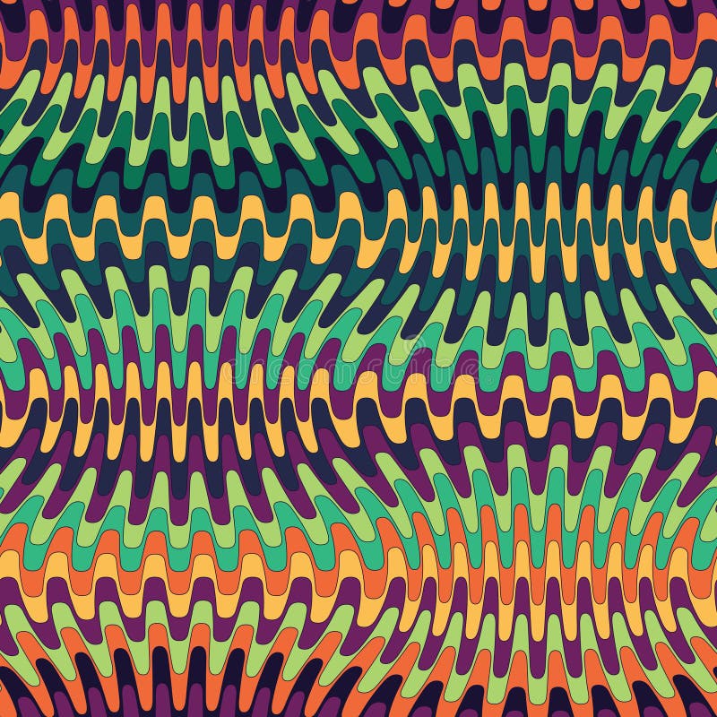 Multicolor Wavy Stripes. Ethnic Style. Seamless Vector Pattern. Stock ...
