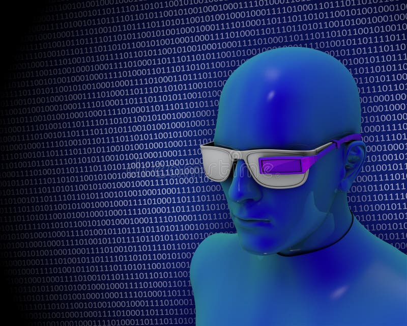 Optical wearable computer stock illustration. Illustration of blue ...