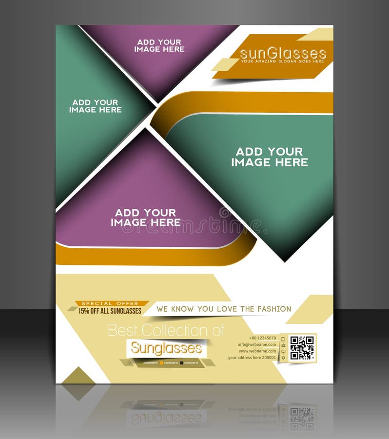 Optician Sunglasses Store Flyer Stock Vector - Illustration of ...