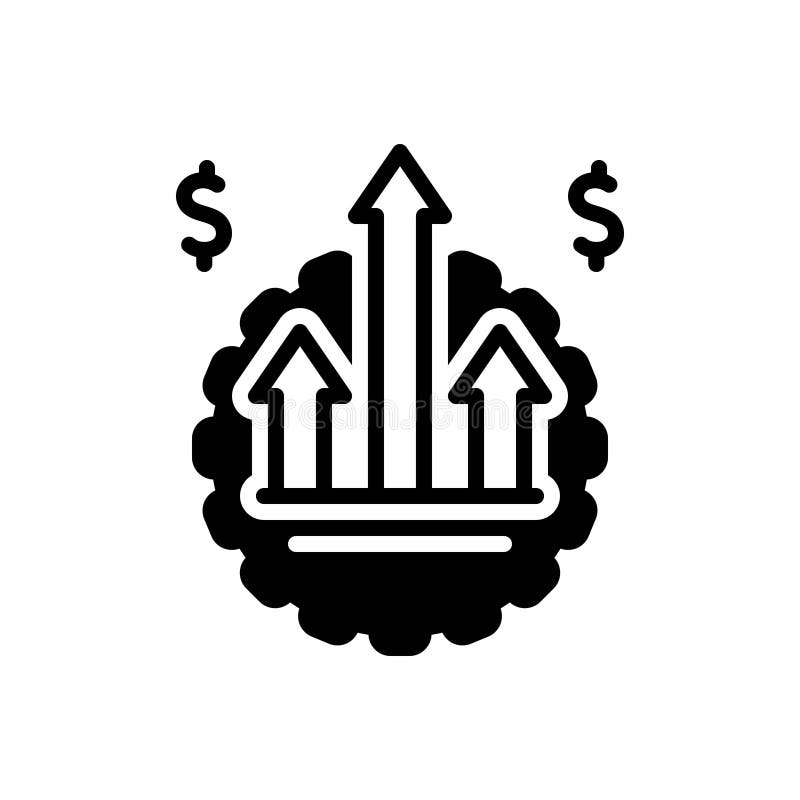 Black Solid Icon for Optimal, Arrow and Optimization Stock Illustration ...