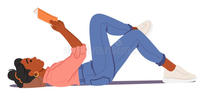 Optimal Reading Posture, Female Character Lying on Back with a ...