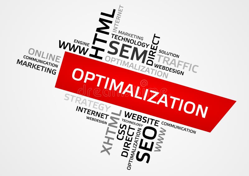 OPTIMALIZATION Word Cloud, Tag Cloud, Vector Graphics Stock ...