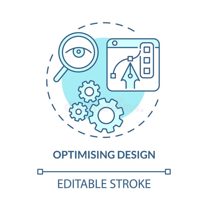 Optimising Design Blue Concept Icon Stock Vector - Illustration of ...