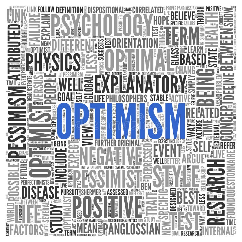 OPTIMISM Concept Word Tag Cloud Design Stock Illustration ...