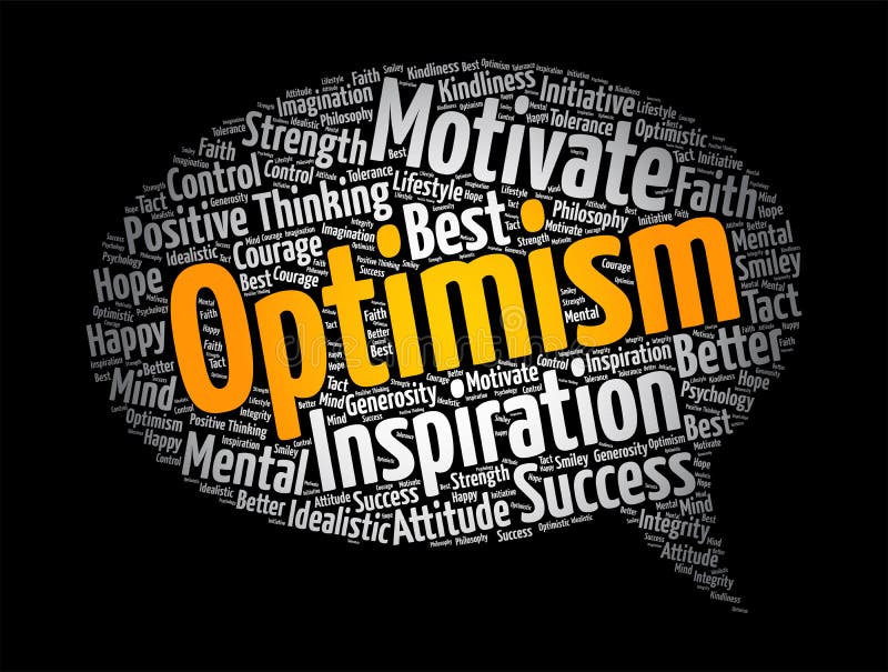 Optimism Message Bubble Word Cloud Collage, Concept Background Stock ...