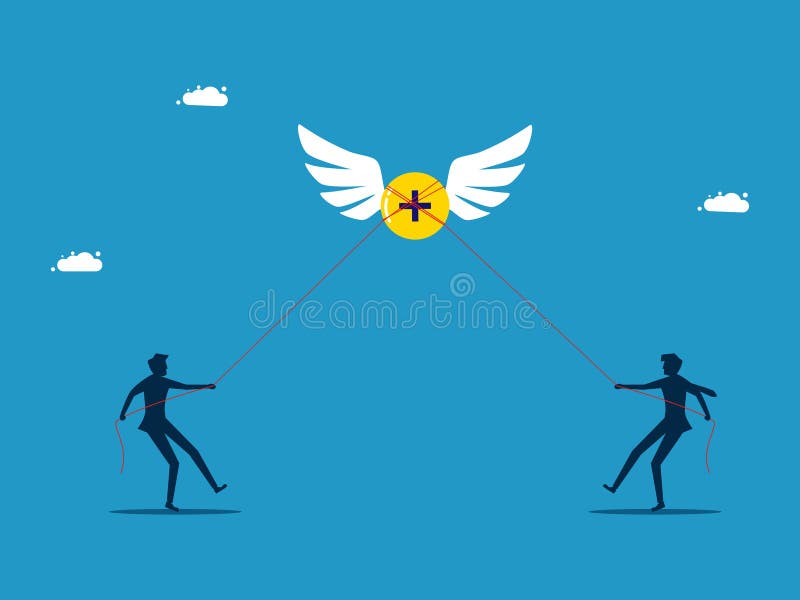 Optimism. Two Businessmen Competing for Positive Energy Stock Vector ...