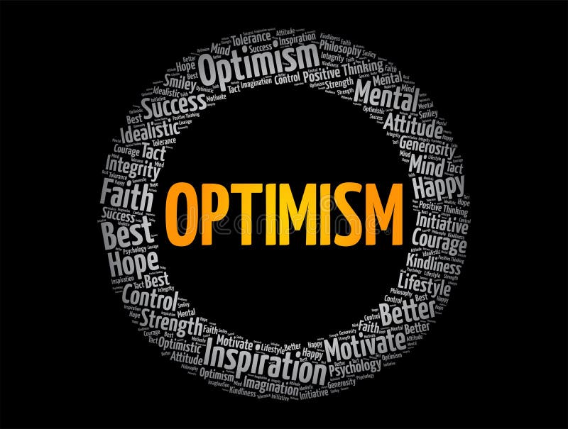 Optimism word cloud stock illustration. Illustration of graphic - 199131474