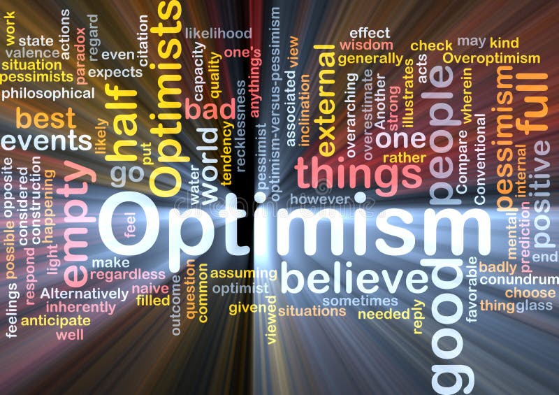Optimism Word Cloud Glowing Stock Illustration - Illustration of ...