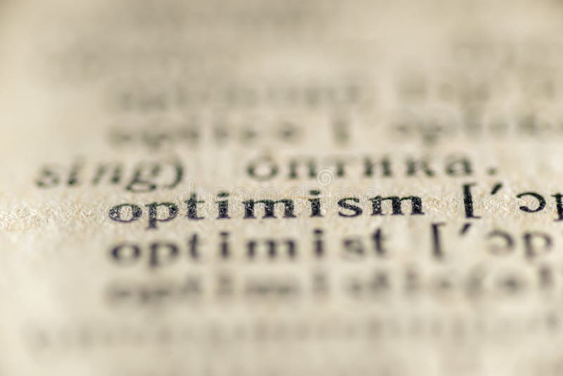 Optimism word dictionary stock image. Image of vintage - 211696725
