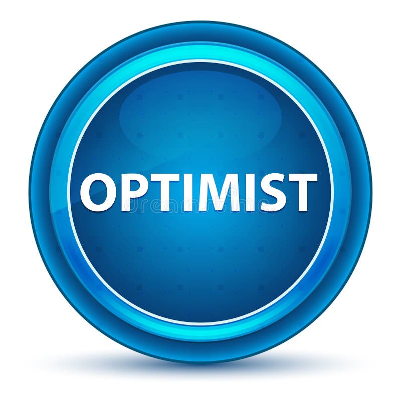 Optimist Eyeball Blue Round Button Stock Illustration - Illustration of ...