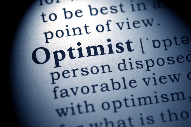 Definition of the Word Optimist Stock Image - Image of closeup, light ...