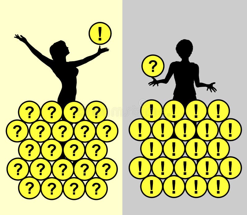 Optimist and Pessimist stock illustration. Illustration of enthusiast ...