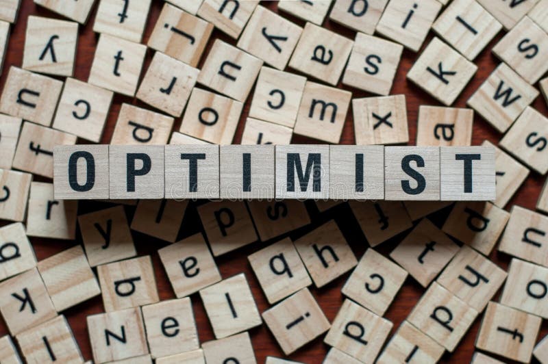OPTIMIST word concept stock photo. Image of holding - 156294338