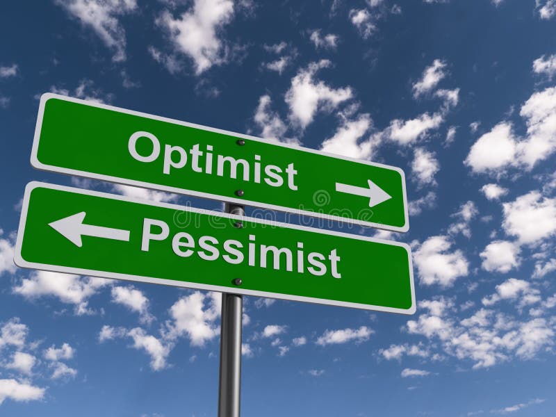 Optimiste Contre Le Pessimiste Illustration Stock - Illustration du ...