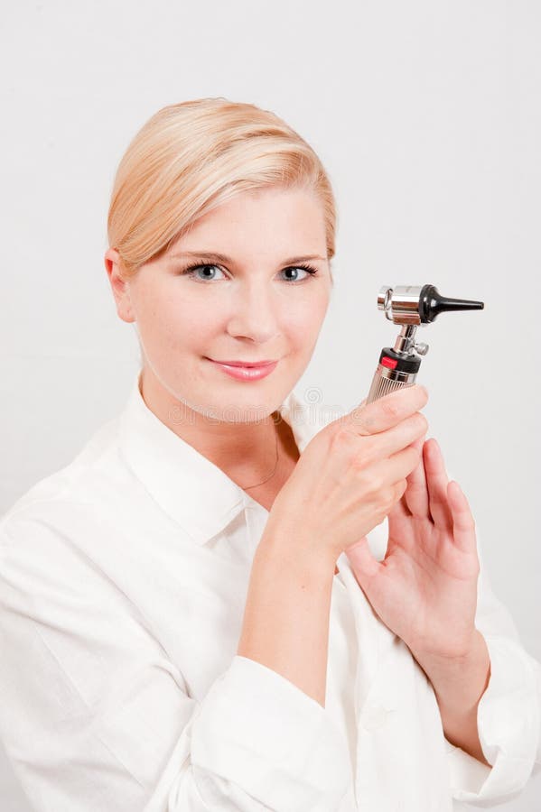 Optimistic Female Scientist with Medical Tool Stock Photo - Image of ...